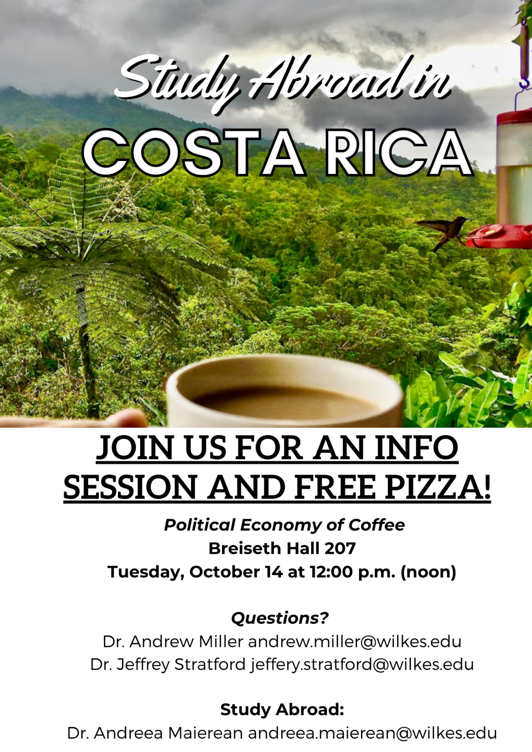 Spring Break Trip to Costa Rica Info Session – Today@Wilkes